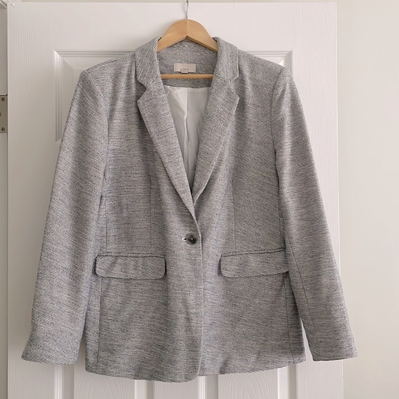LOFT | Jackets & Coats | Loft Navywhite Blazer Size 4 | Poshmark